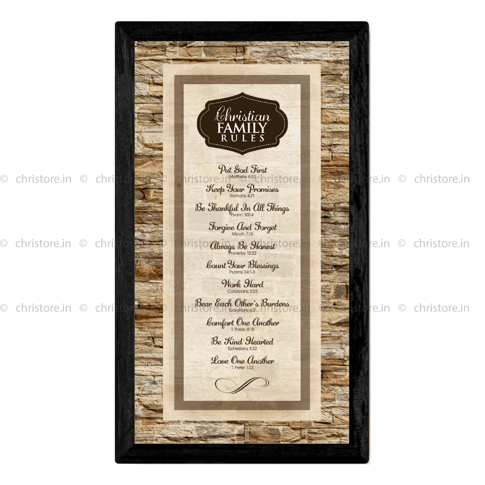 Christian Family Rules - Christian Quote Wall Décor | Elegant Home Art ...