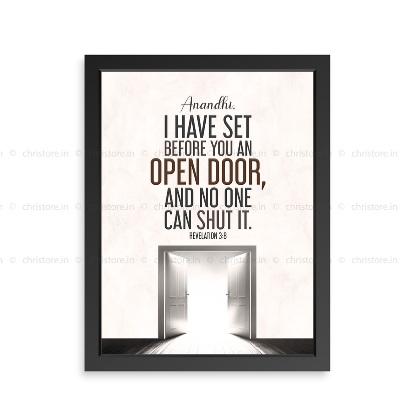 Open Doors - Revelation 3:8 | Inspirational Wall Art in Black, Wood ...
