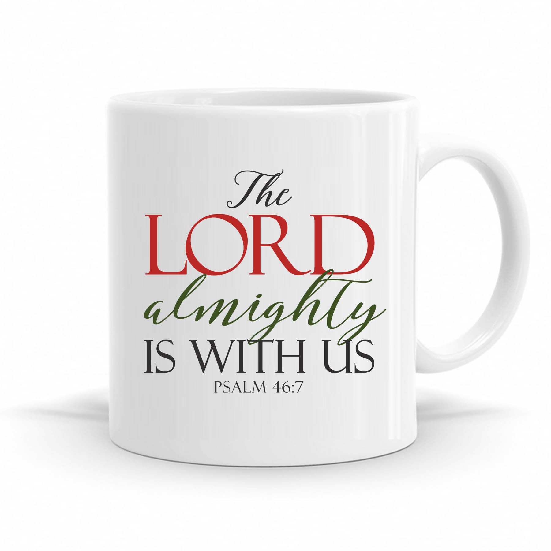 Mighty Presence: Psalm 46:7 Ceramic Coffee Mug - Divine White – Christore