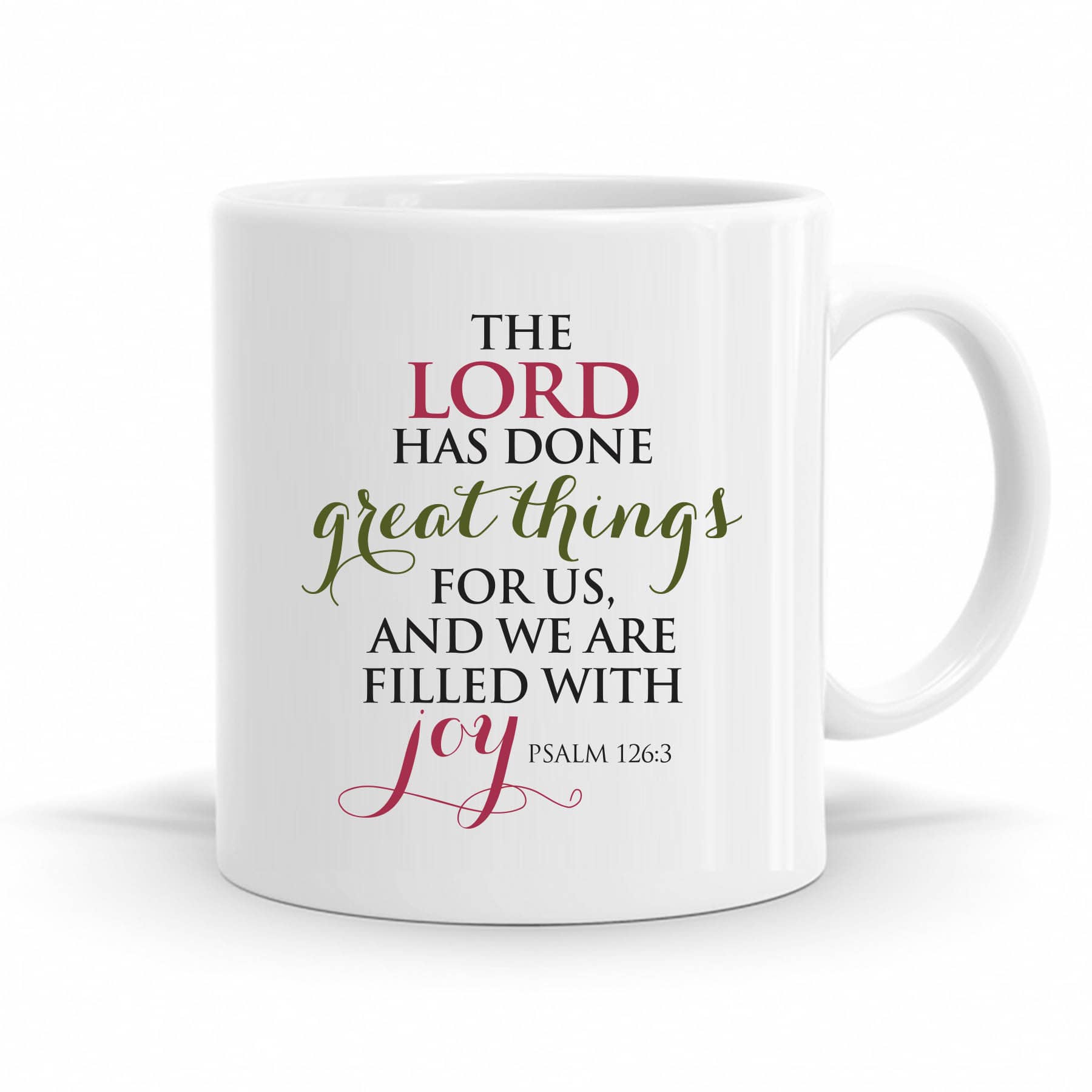 Heart of Joy: Psalm 126:3 Ceramic Coffee Mug - Blissful White – Christore